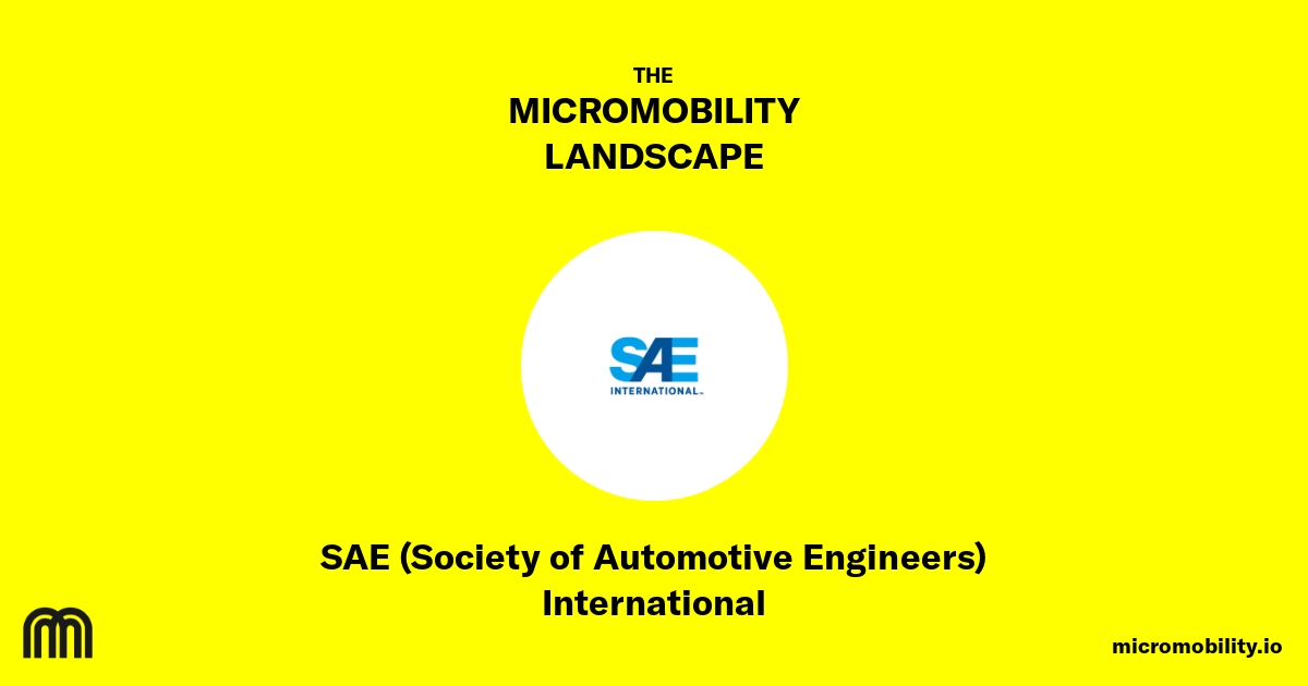 SAE (Society of Automotive Engineers) International | Micromobility ...