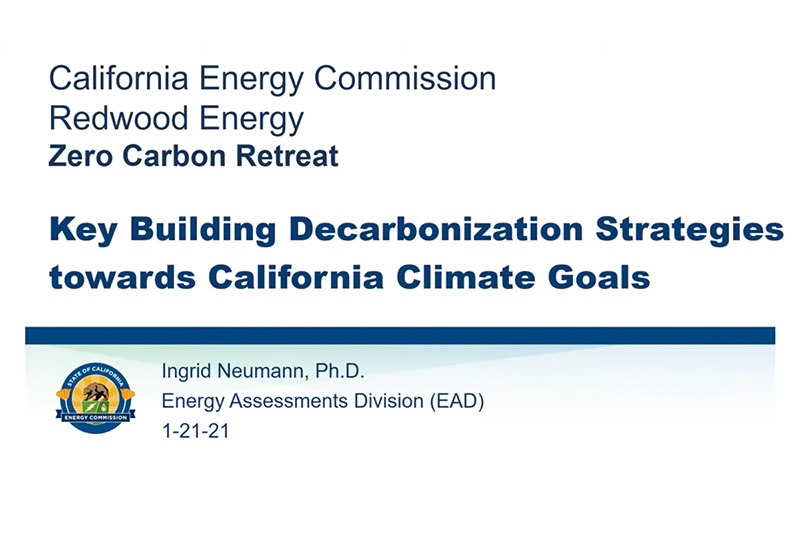 Key Building Decarbonization Strategies towards California Climate Goals - Ingrid Neumann