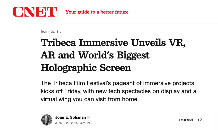 Springbok Entertainment: The World’s First Holographic Documentary In Competition