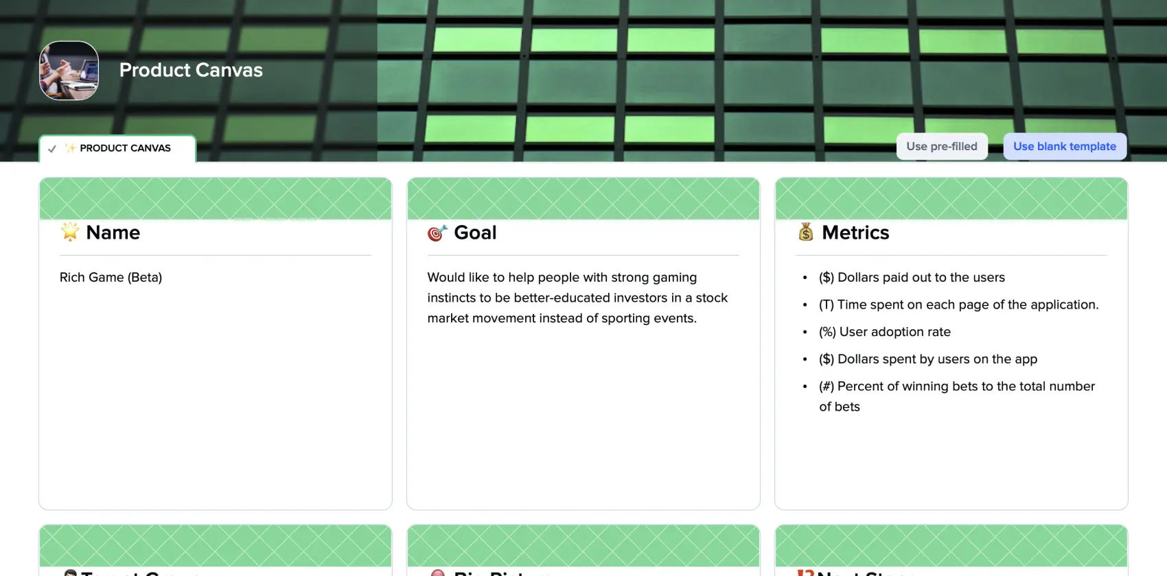Free Lean Canvas Template for product vision & strategy | xTiles
