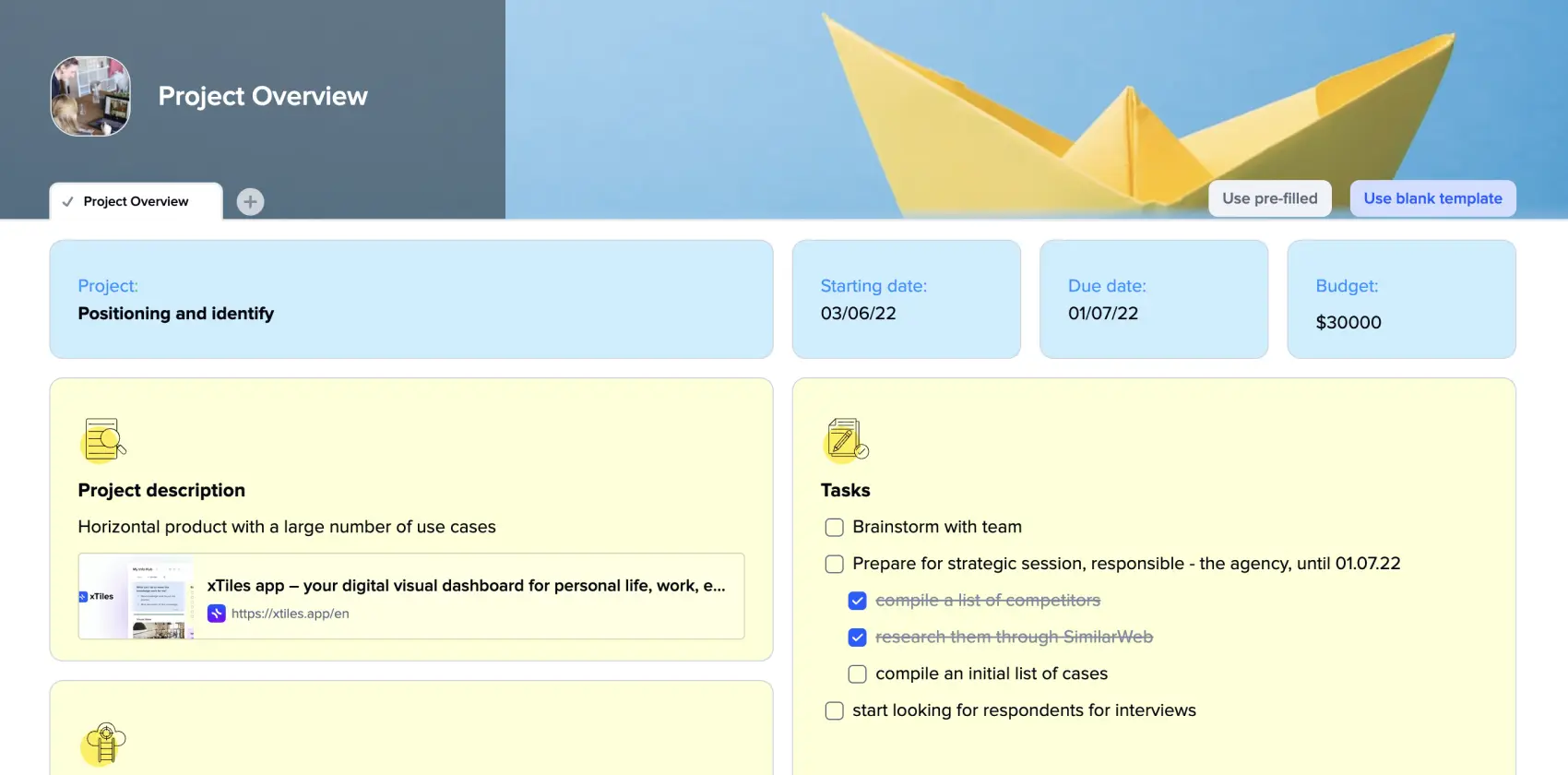 Project Overview Template for Free - much better than PowerPoint