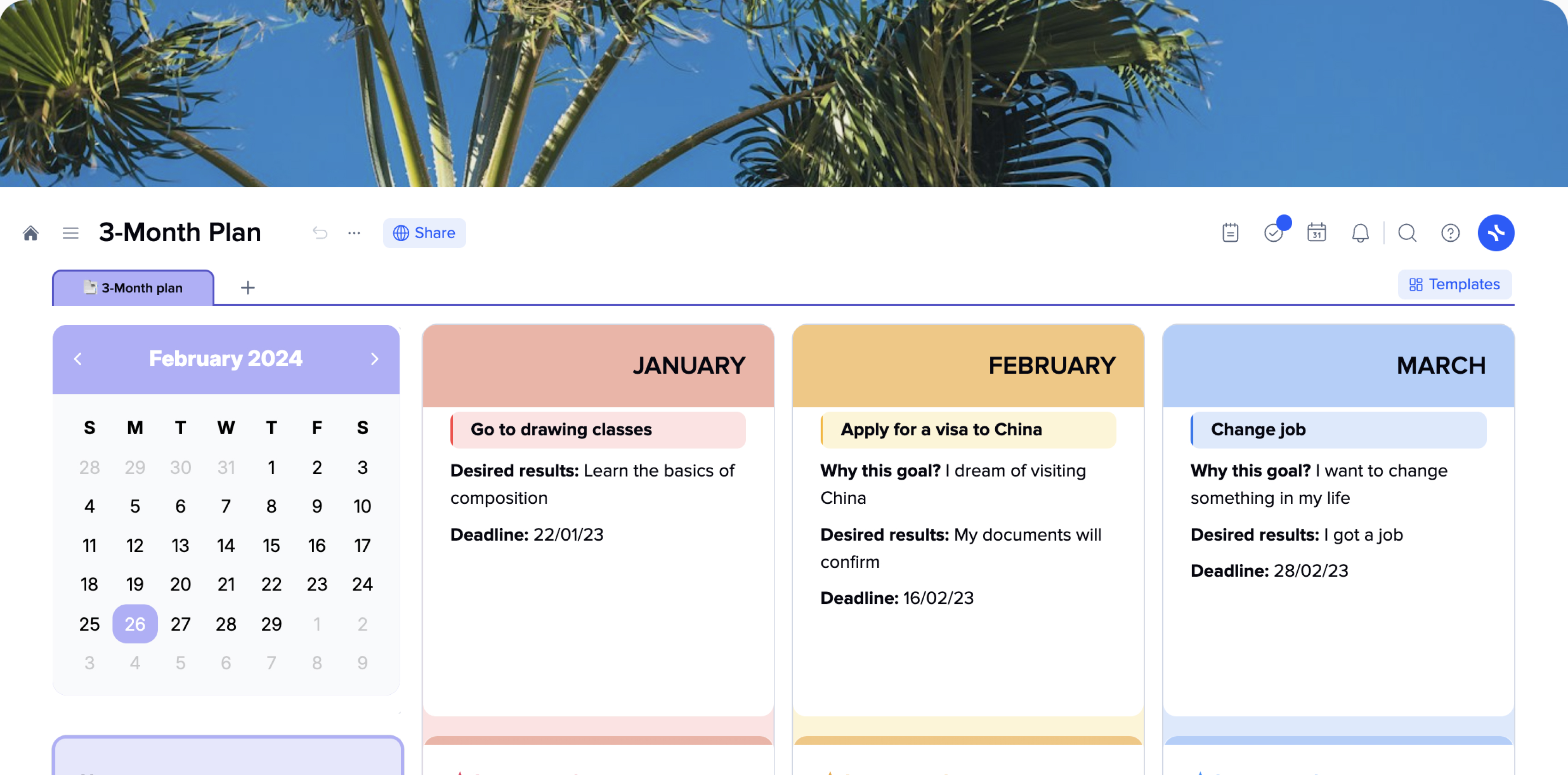 Weekly Planner Simple Template online for free | xTiles