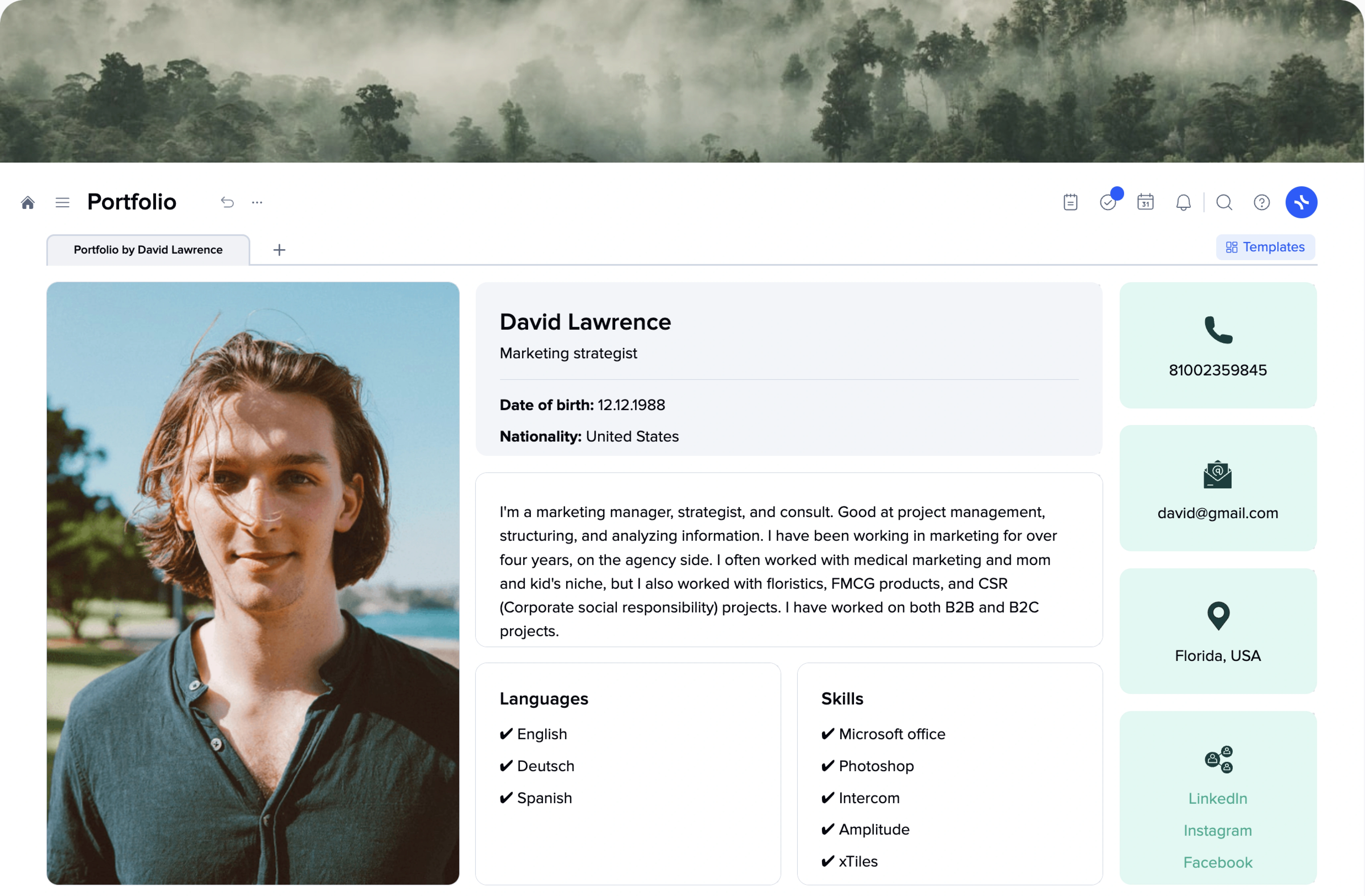 Freelancer Dashboard Template online for free | xTiles