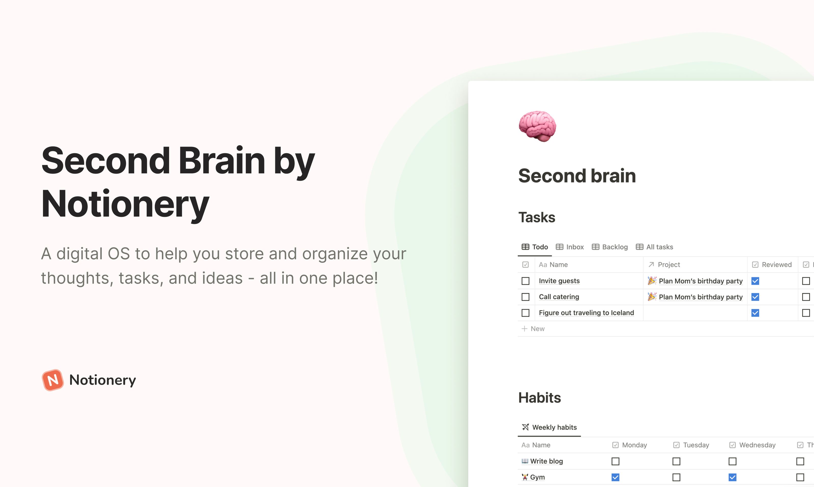 Build a Second Brain Notion Templates — Notionery