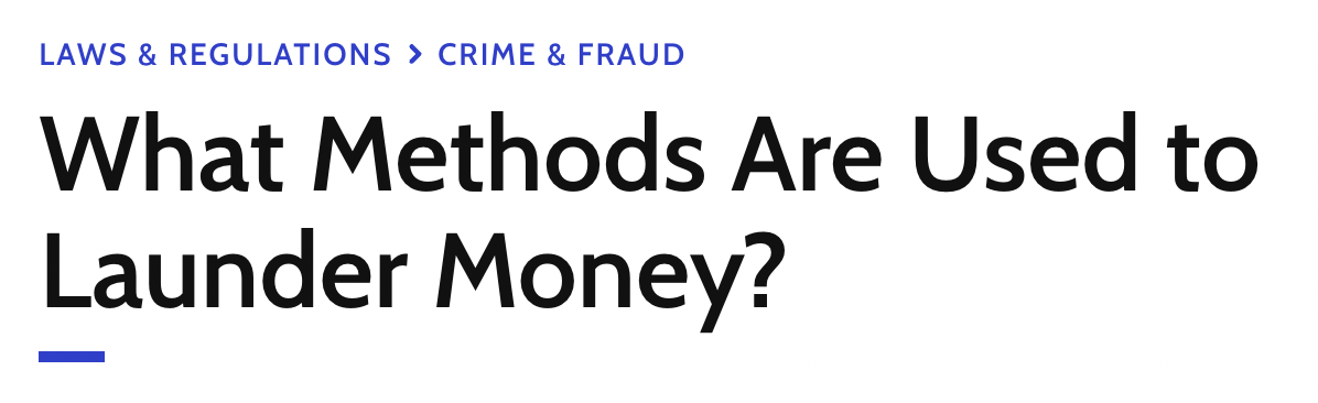 What Methods Are Used to Launder Money? | News | Graces.community