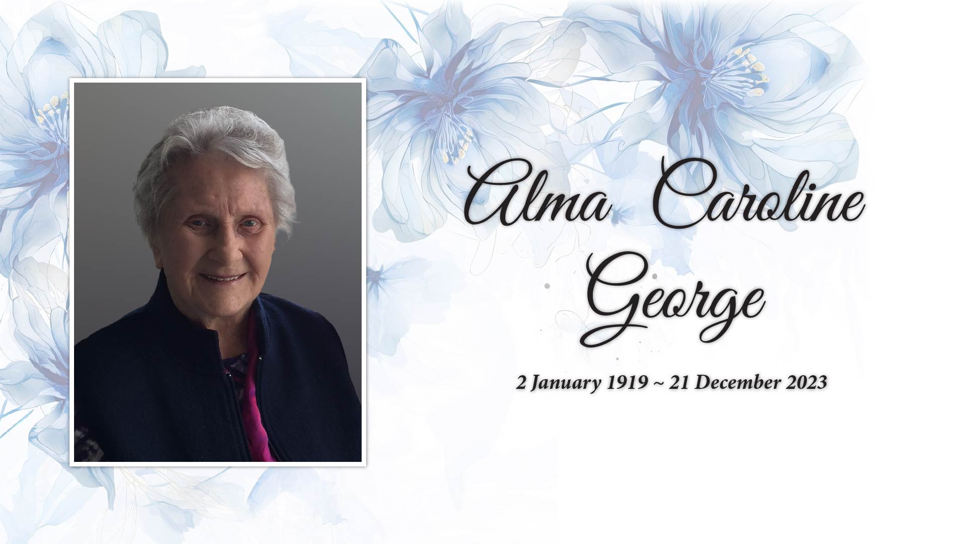 Alma Caroline George (nee Emerson) | Vivid Stream