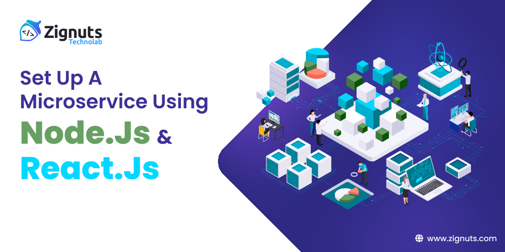 Set up a microservice using node.js and react.js.