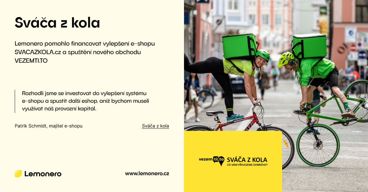 Lemonero pomohlo financovat vylepšení e-shopu SVACAZKOLA.cz a spuštění ...