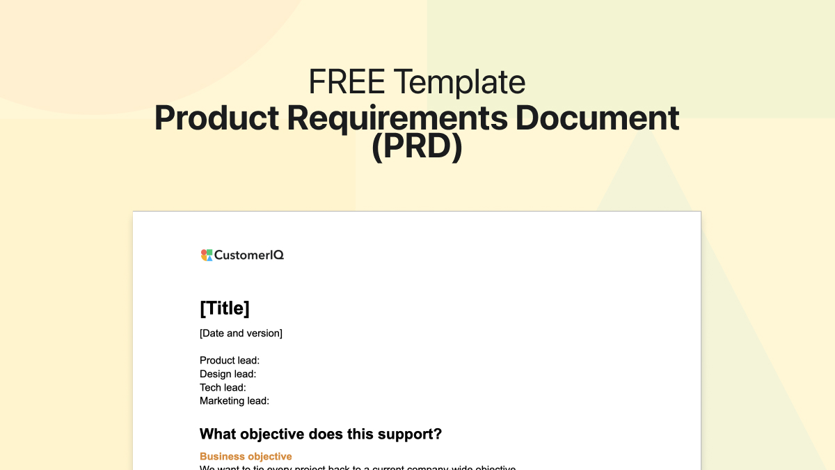Free Product Requirements Template | CustomerIQ