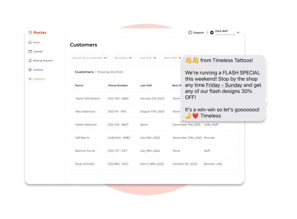 Porter | Business management software for tattoo studios