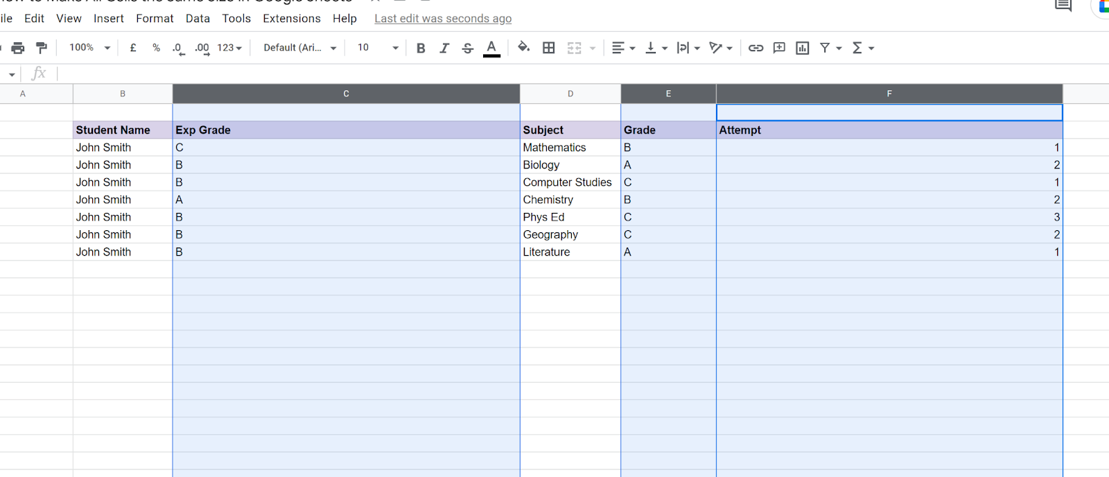 How To Make All Cells The Same Size In Google Sheets Lido app
