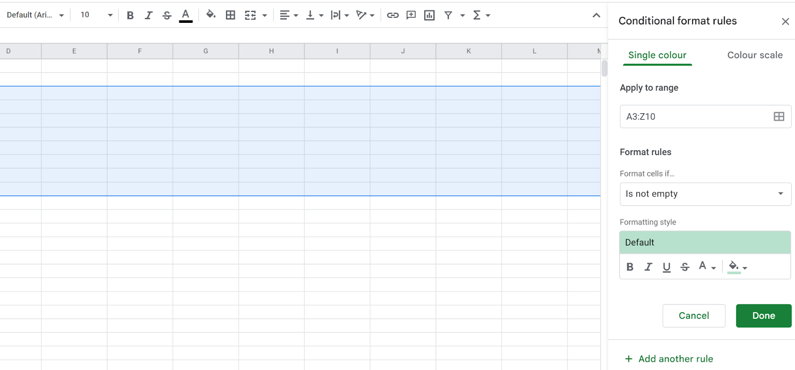 Change Row Color Based On A Cell Value In Google Sheets
