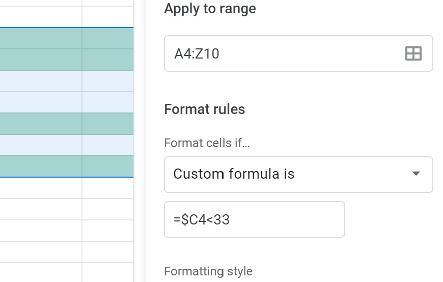 Apply Conditional Formatting To An Entire Row In Google Sheets