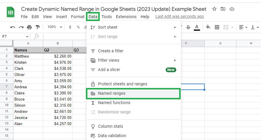 Create Dynamic Named Range In Google Sheets 2024Update 