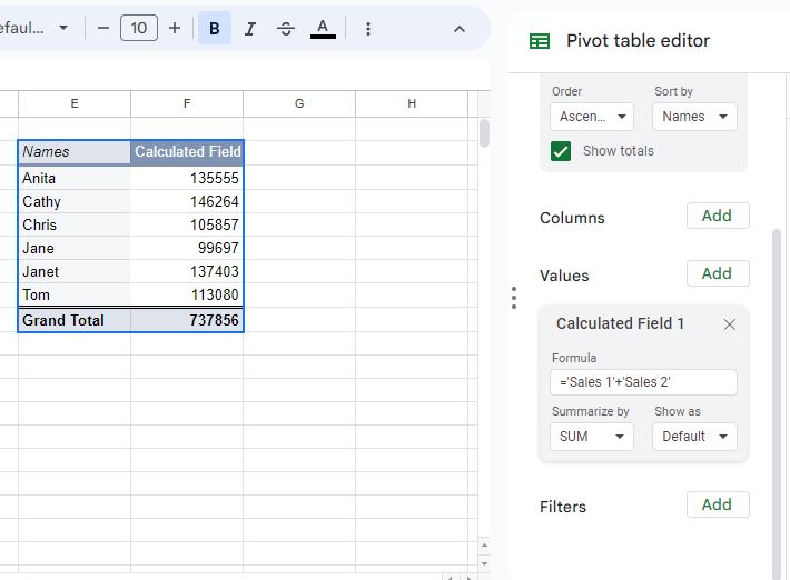 Add A Calculated Field To A Pivot Table In Google Sheets 2024 