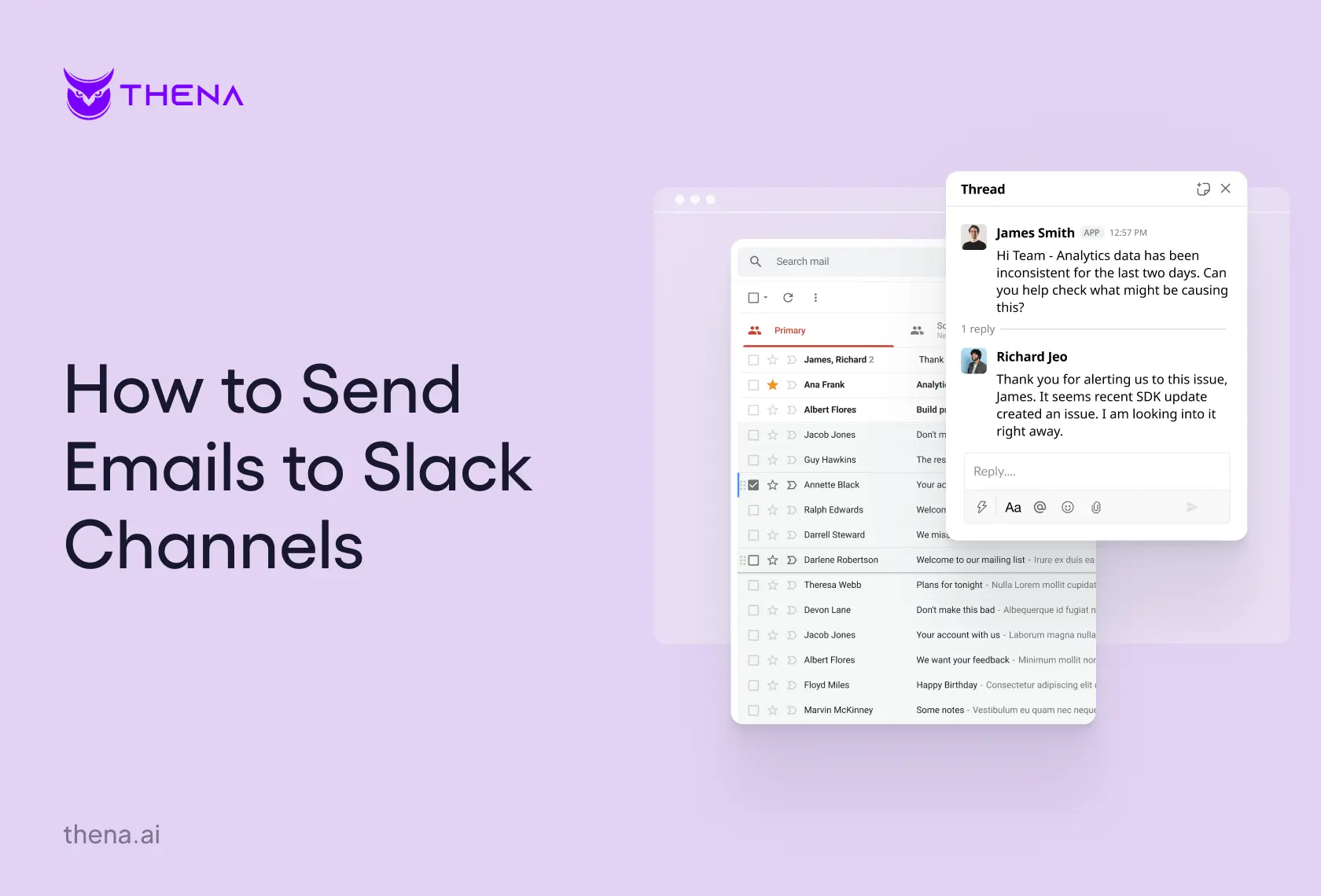 How to send emails to Slack channels using Thena