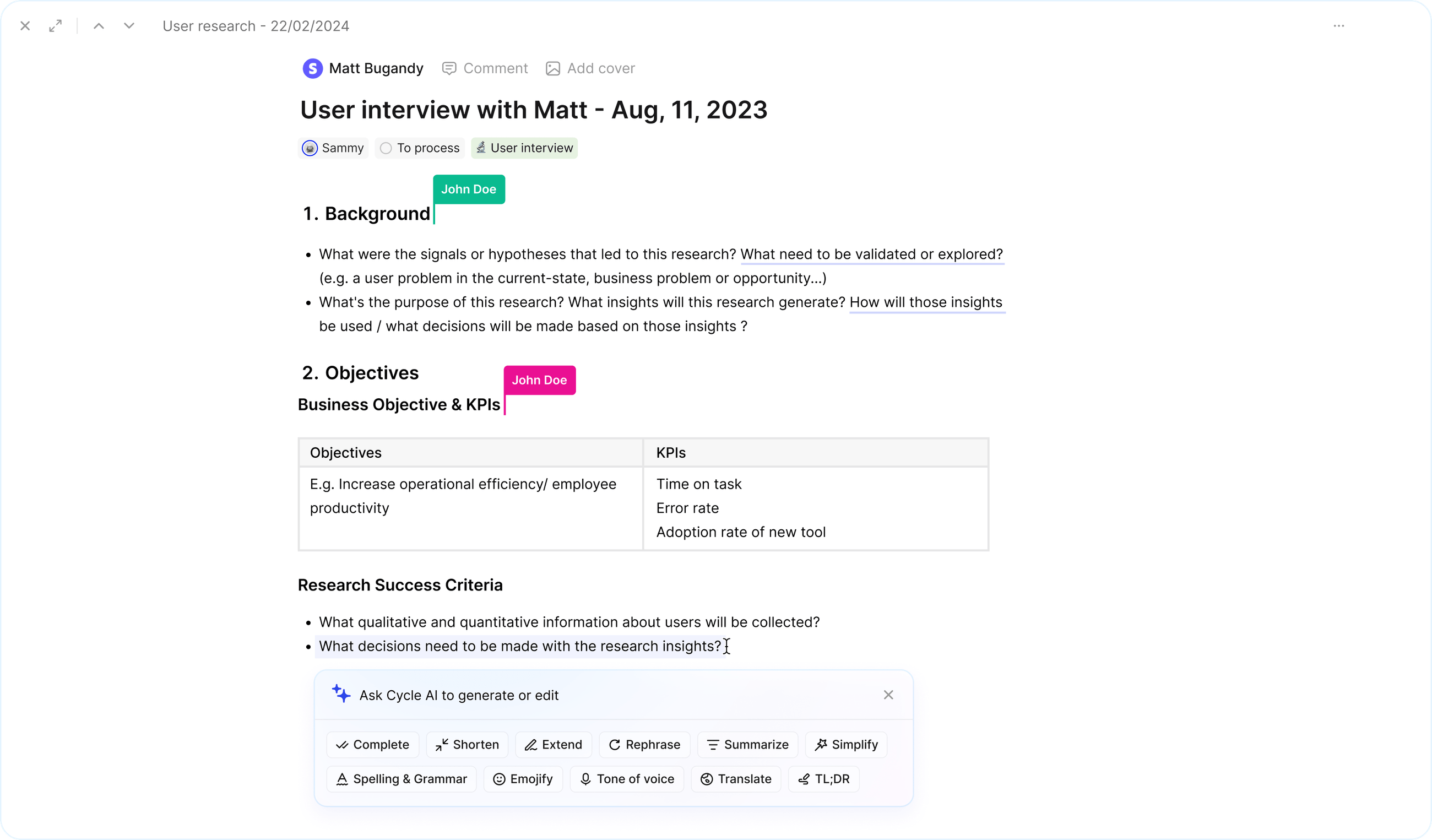 Cycle | Your feedback hub, on autopilot