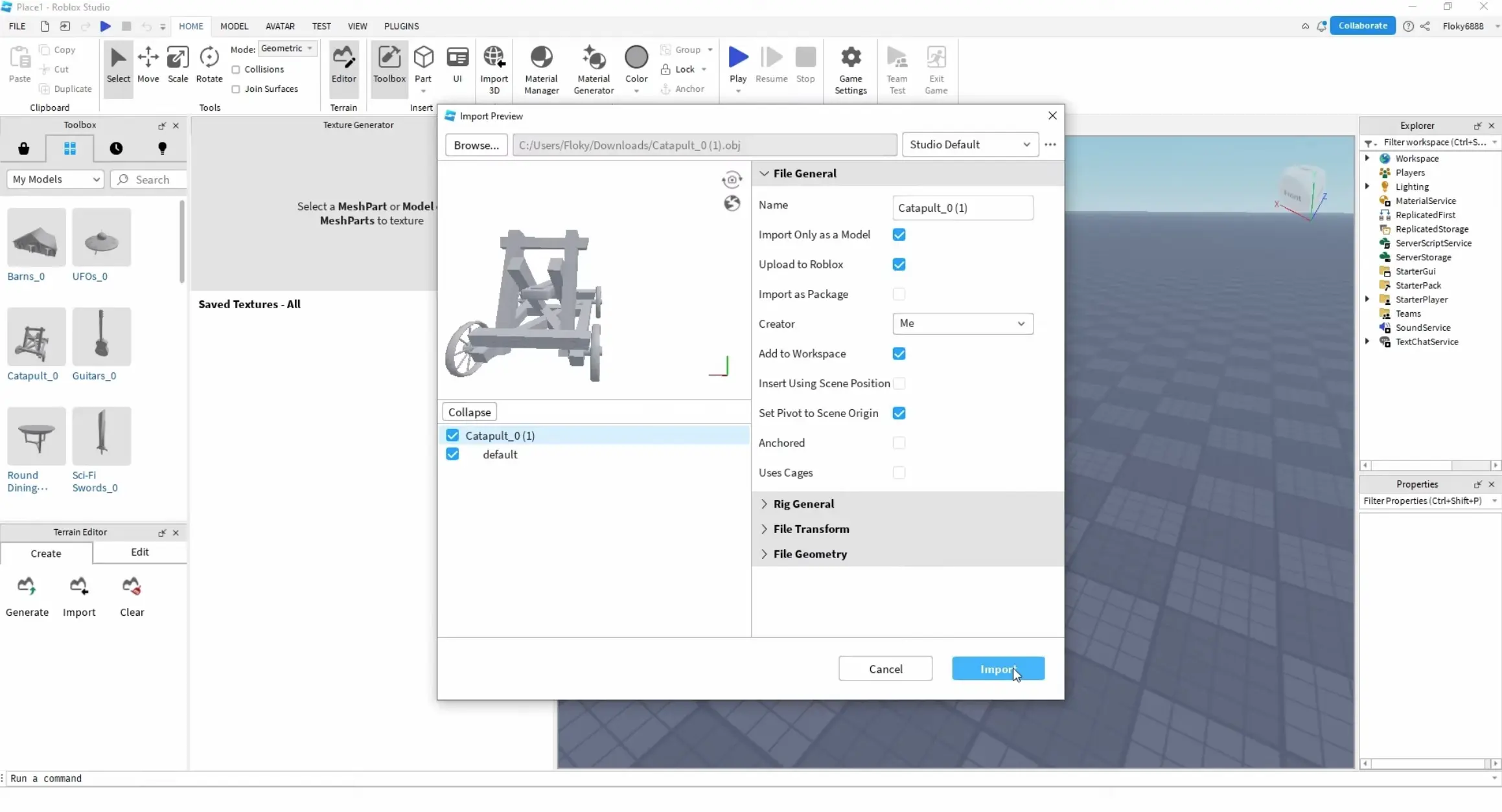 Easiest way to create models for Roblox Games