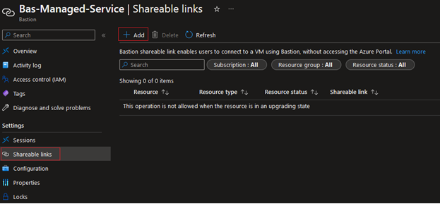 Enable Shareable Link for Azure Bastion Host | Redeploy