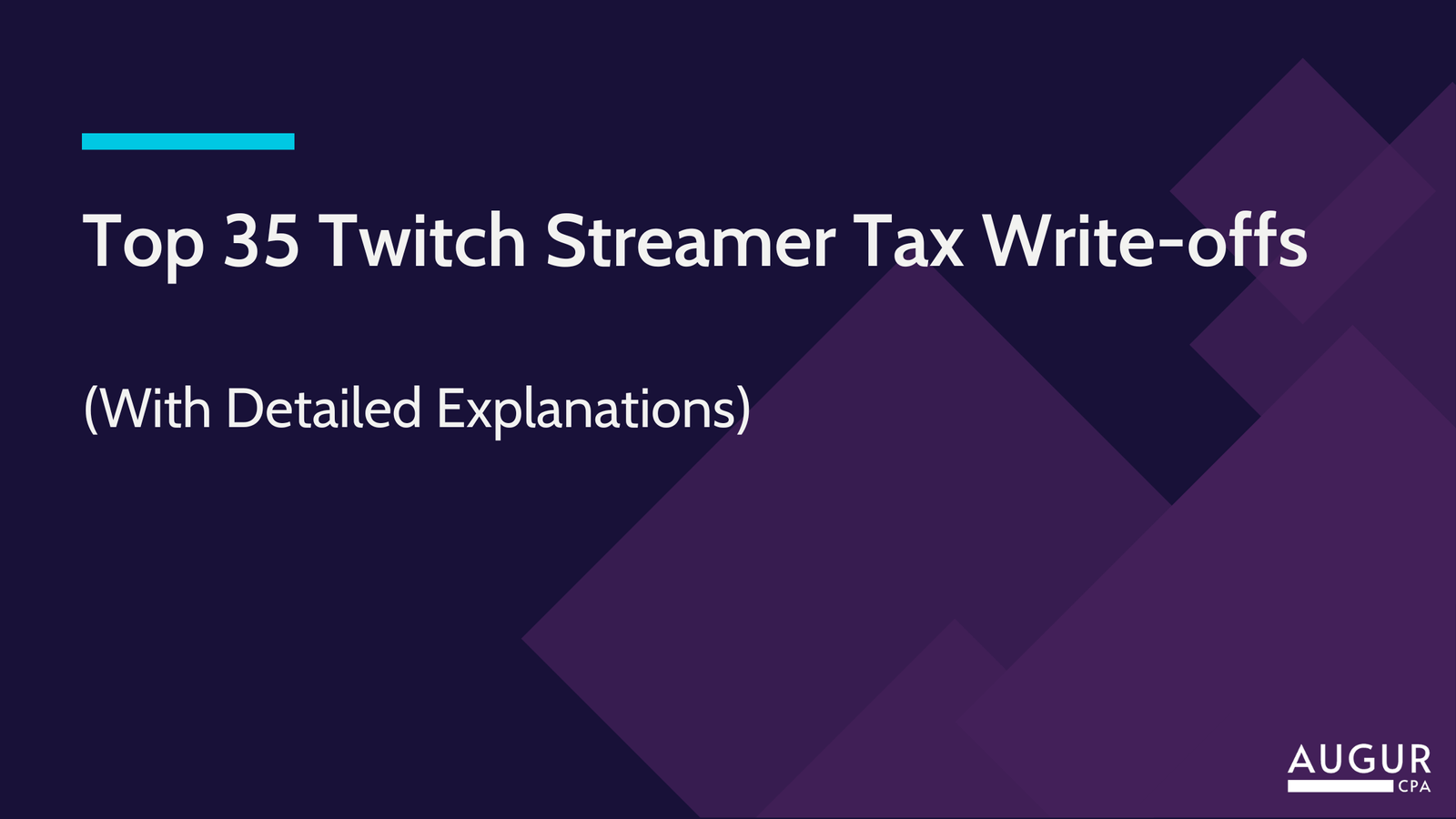 35 Twitch Streamer Tax Write-offs (With Detailed Explanations) | Augur ...