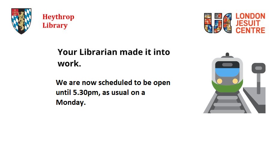 Update Library Opening Delayed Today But Open Now Heythrop update-library-opening-delayed-today-but-open-now-heythrop