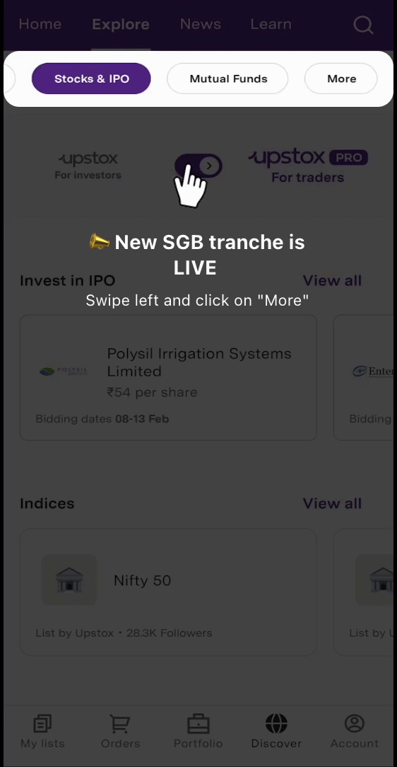 Upstox Upstox furthers adoption of New SGB Tranche offering