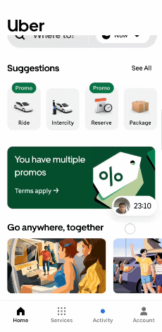 Uber uses a floater for showing ETA