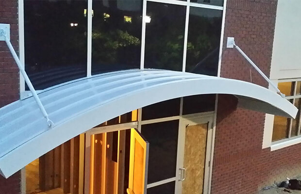 Arched Canopies | Custom Hanger-Supported Arched Aluminum Canopies