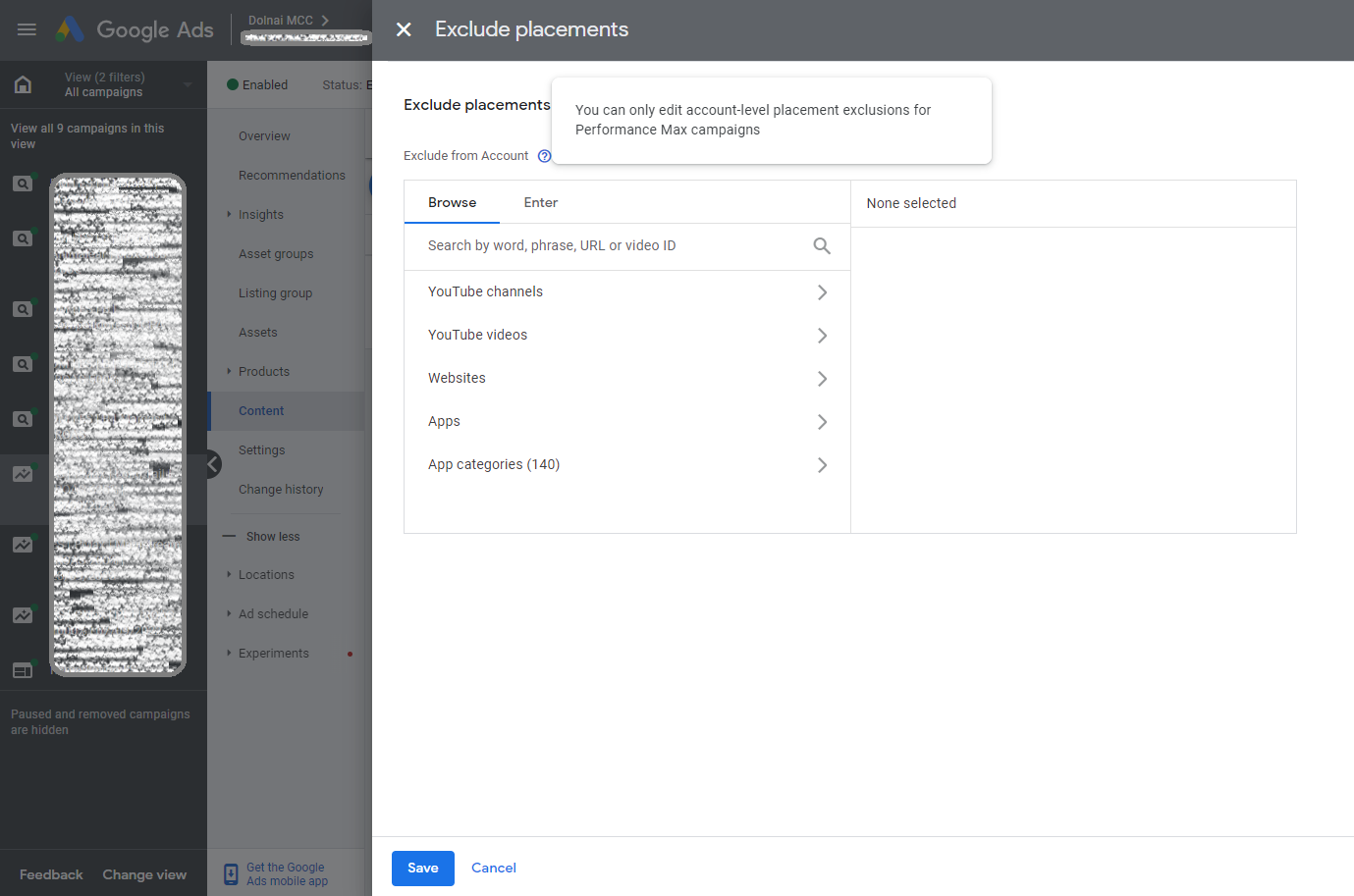 How to Exclude Placements in PMax Campaigns