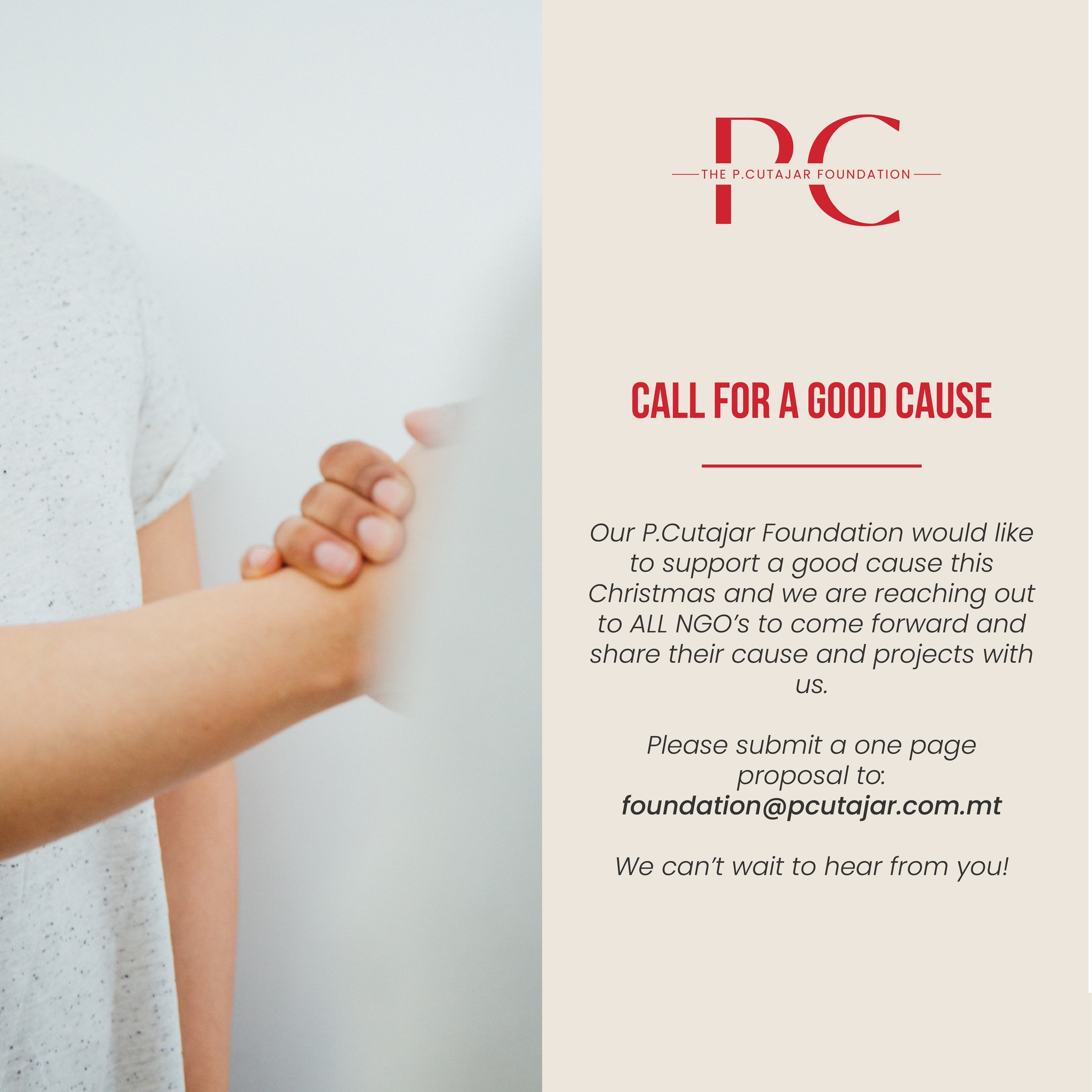 The P. Cutajar foundation - call for a good cause