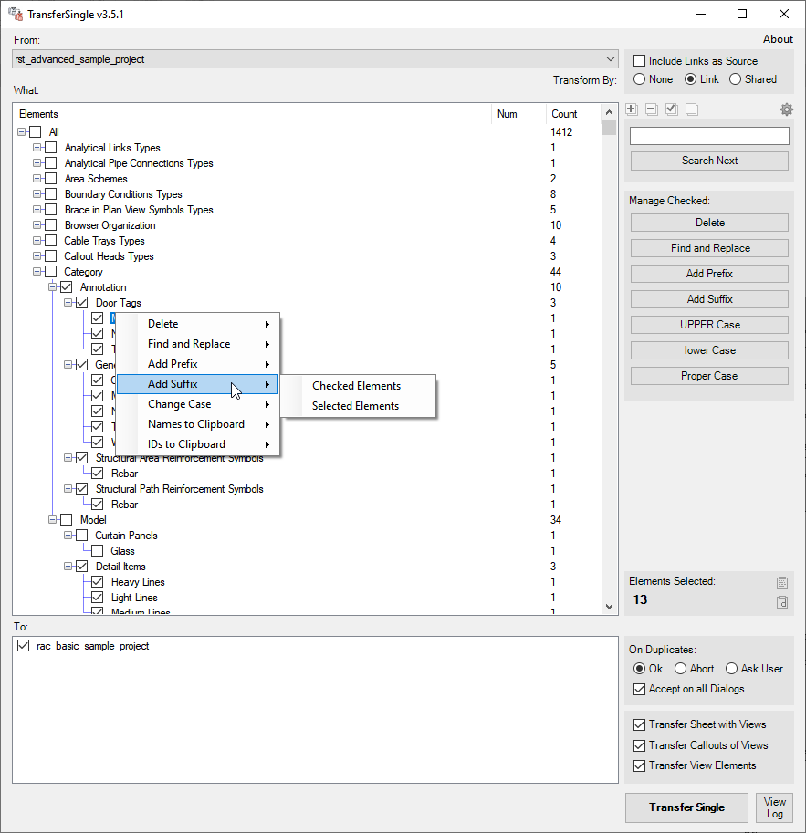 Wise Build Tool | TransferSingle | Revit Addin