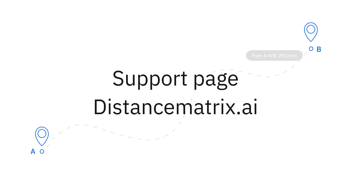 Support page Distancematrix.ai