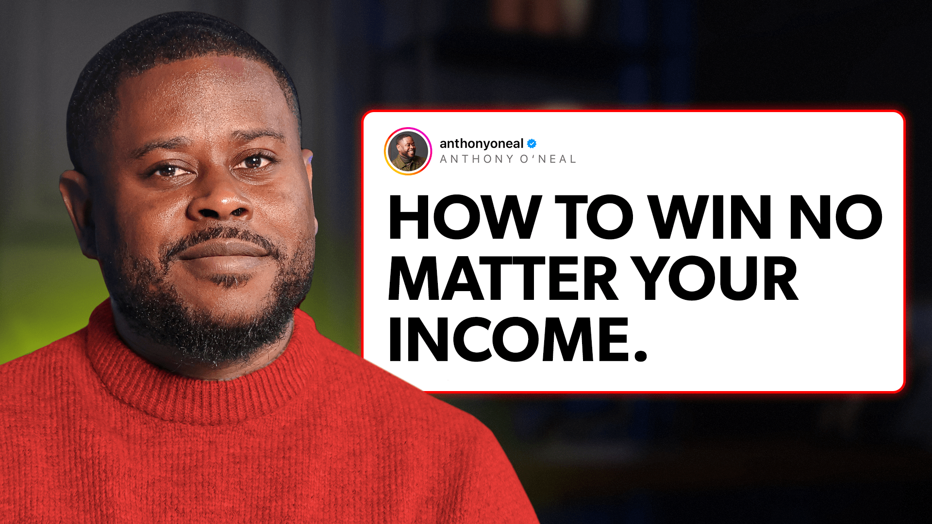How to Build Wealth Based on your Income | Anthony O'Neal