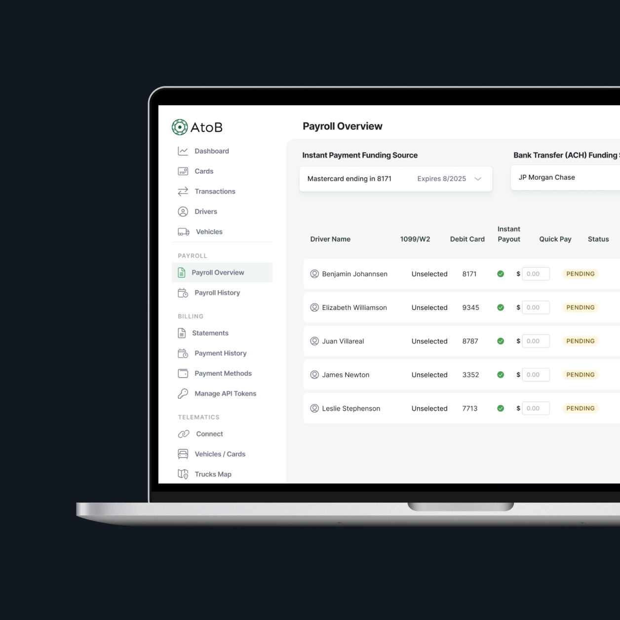 Trucking Fuel Cards, Fleet Gas Cards & Fleet Card Management | AtoB