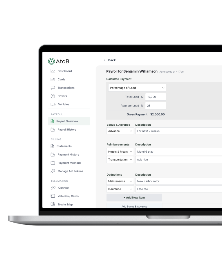 Driver & Trucking Payroll | AtoB