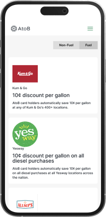 Visa Fuel Card & Prepaid Gas Cards | AtoB