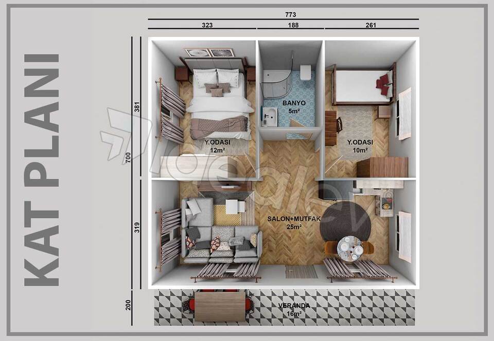 70m2 Ideal Prefab House | prefabrikBiEv.com