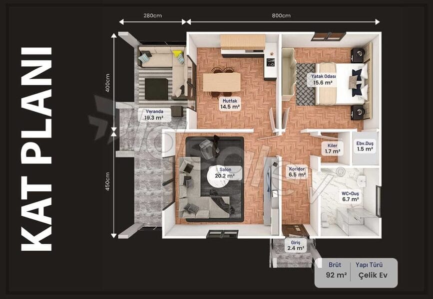 Ideal House 92m2 Steel House | prefabBiEv.com