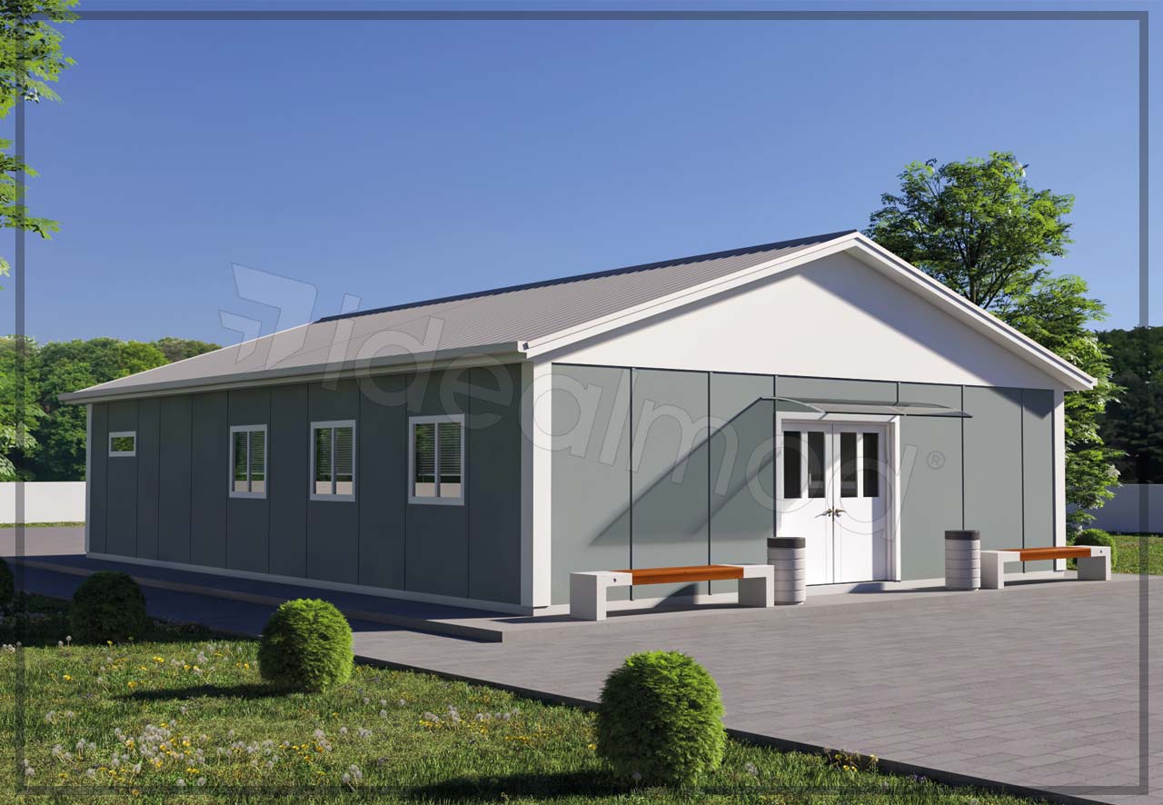 Ideal Prefabricated Dining Hall 118m2 | prefabrikBiEv.com