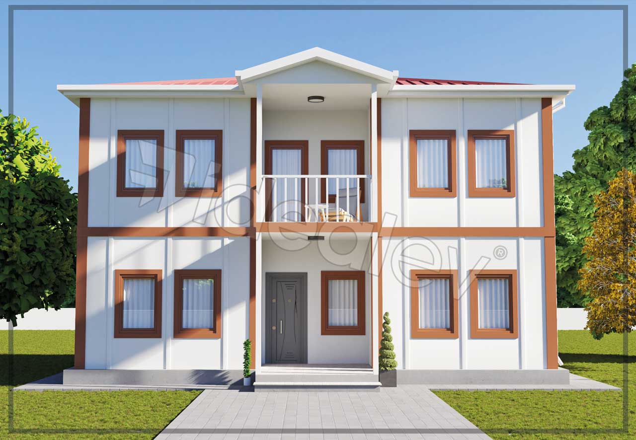 141 m2 Ideal Duplex Prefab House | prefabrikBiEv.com