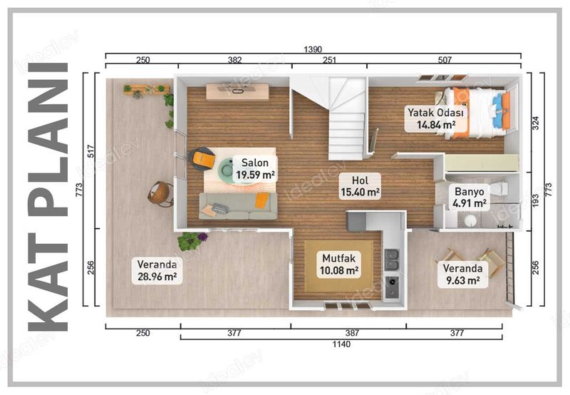 186 m2 İdeal Dubleks Prefabrik Ev | prefabrikBiEv.com