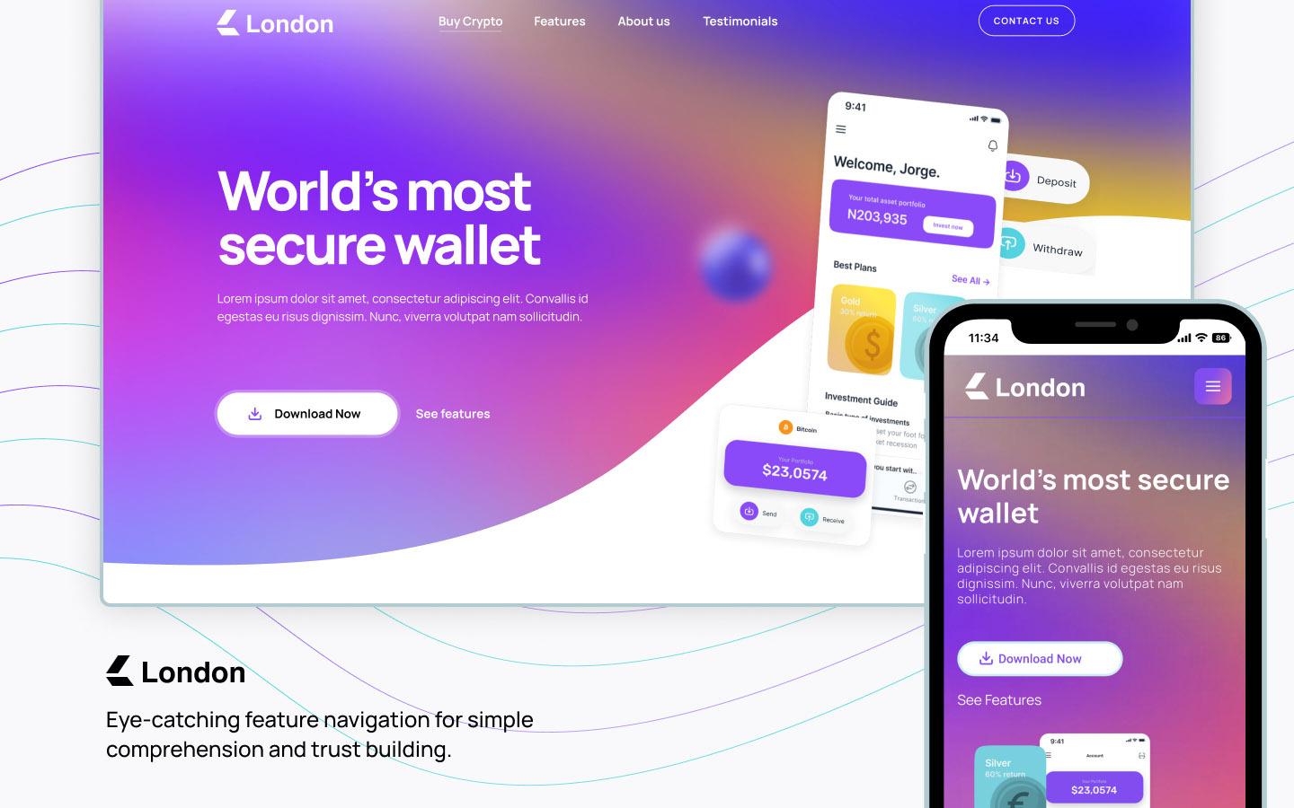 London - App Webflow Template | Wedoflow