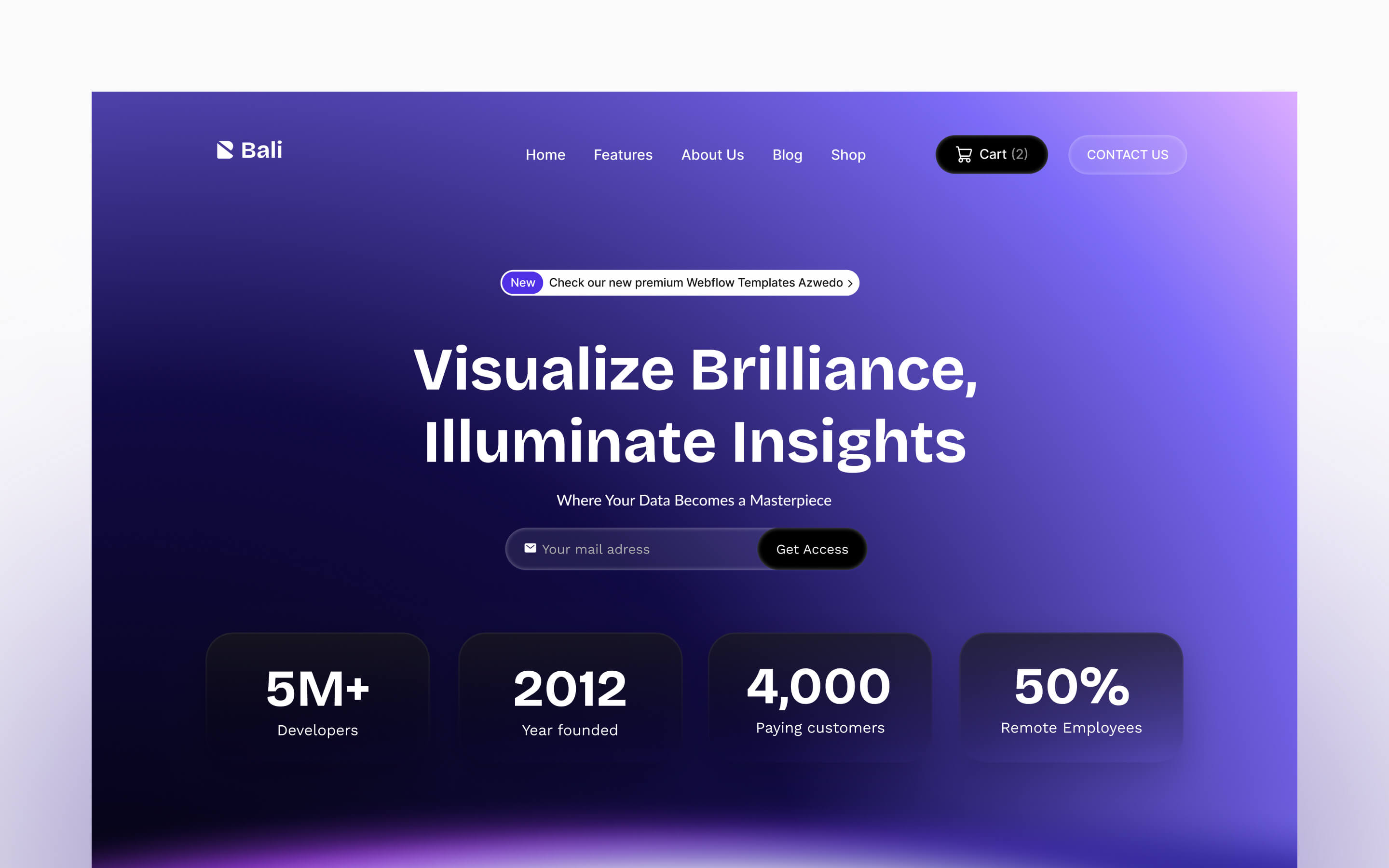 Bali - SaaS Webflow Template | Wedoflow