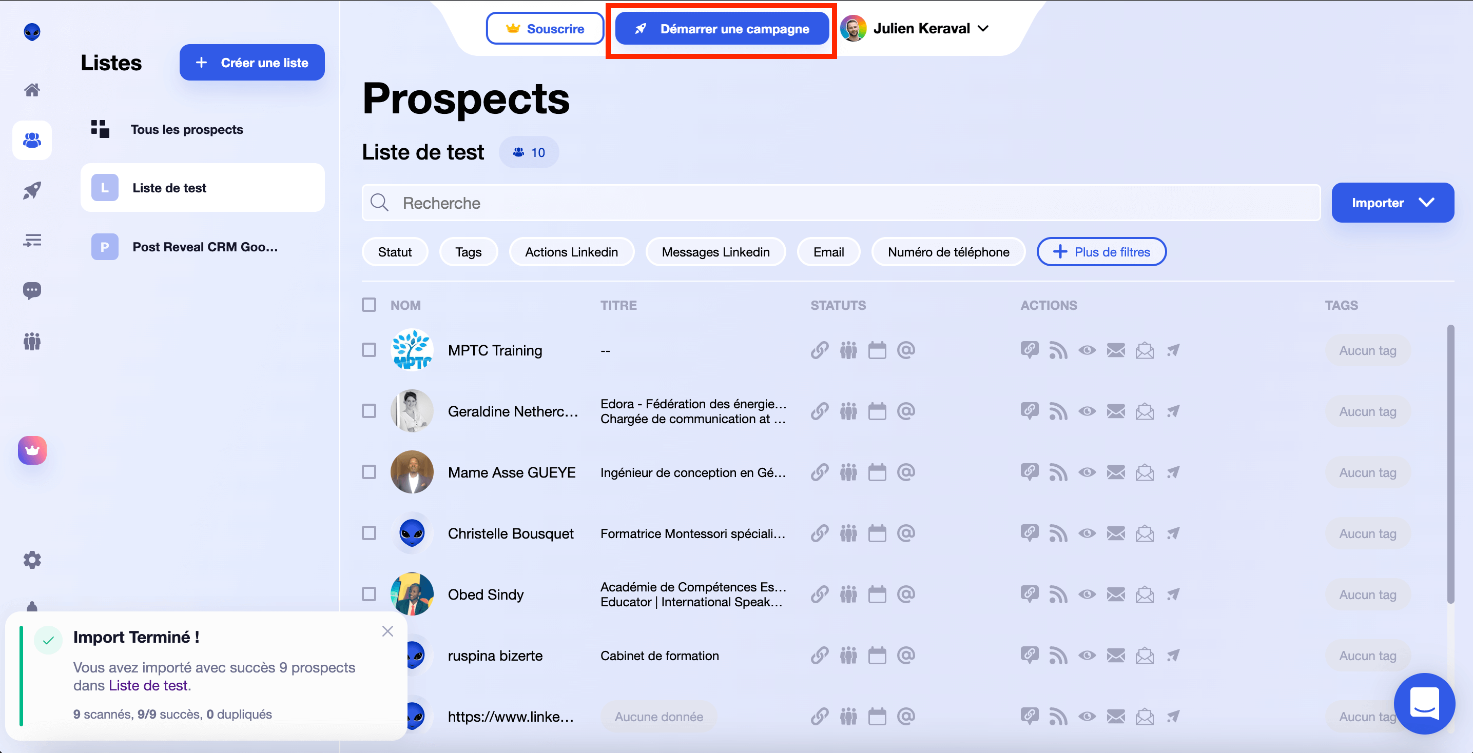 How to multi-channel Linkedin on Waalaxy from emails?