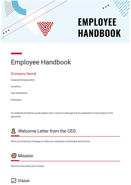 Employee Handbook Template | Bit.ai