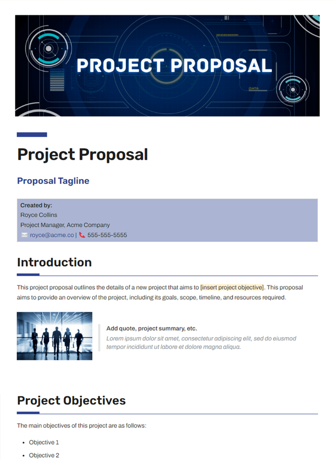 Project Proposal Template | Bit.ai