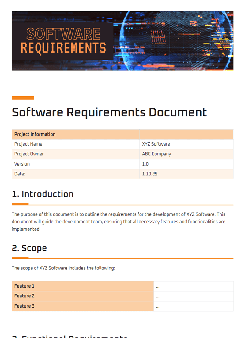 Software Requirements Document Template | Bit.ai