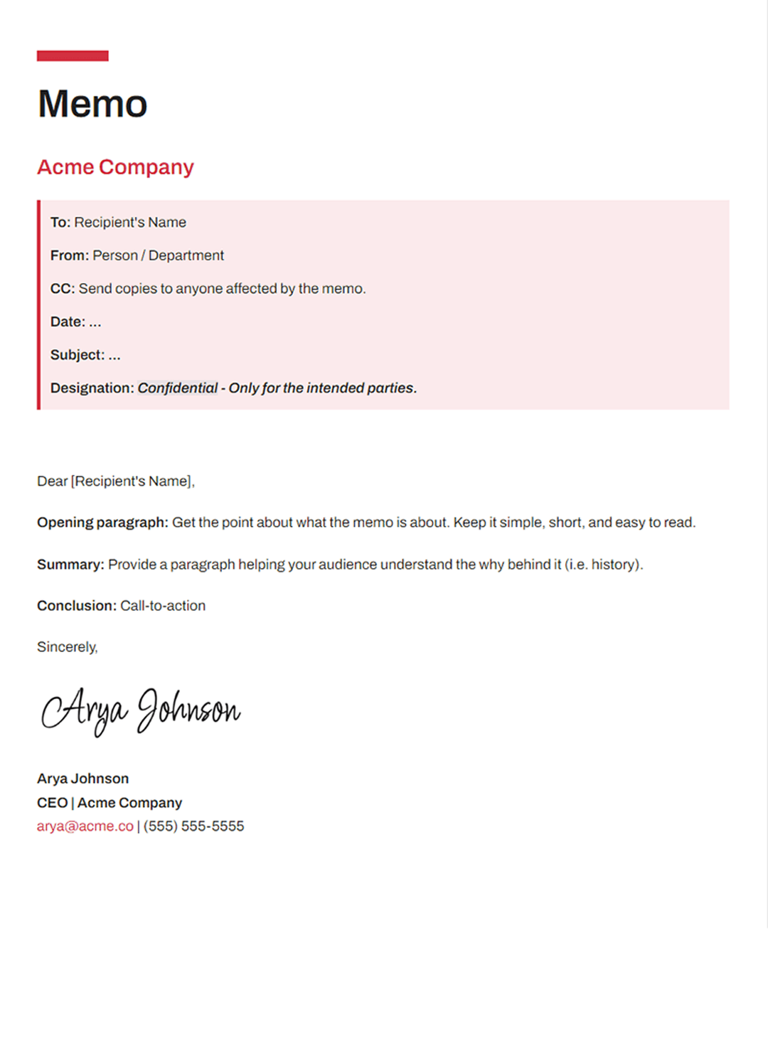 Memo Template | Bit.ai