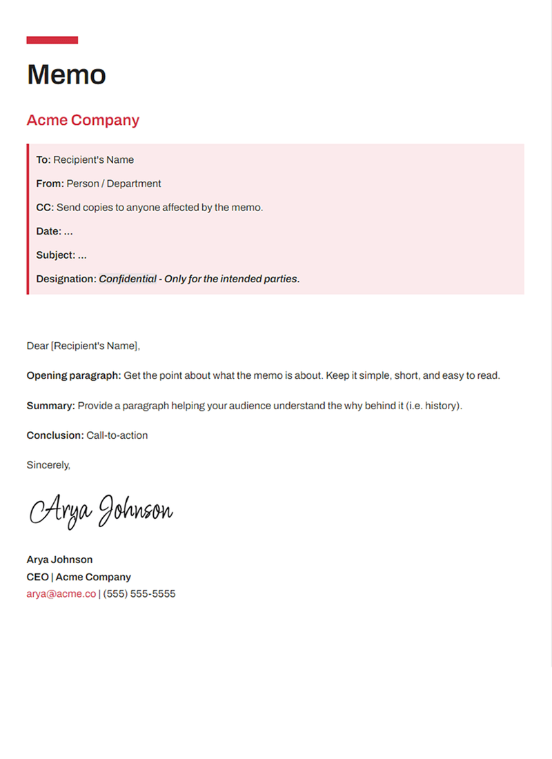 Memo Template | Bit.ai