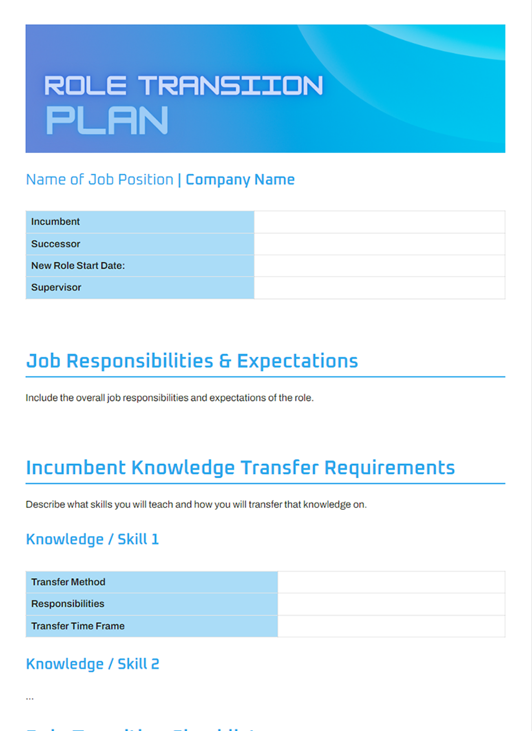Transition Plan Template | Bit.ai